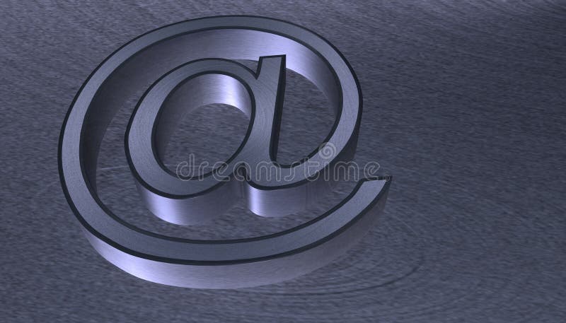 3D Illustration. at Email Sign Brushed Metal Stock Illustration ...
