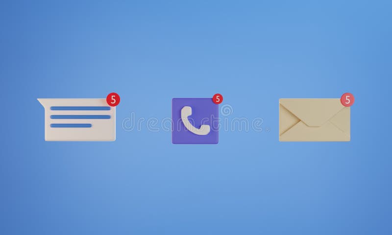 Email, Text Message and Call Notification on Mobile Phone. Social Media ...