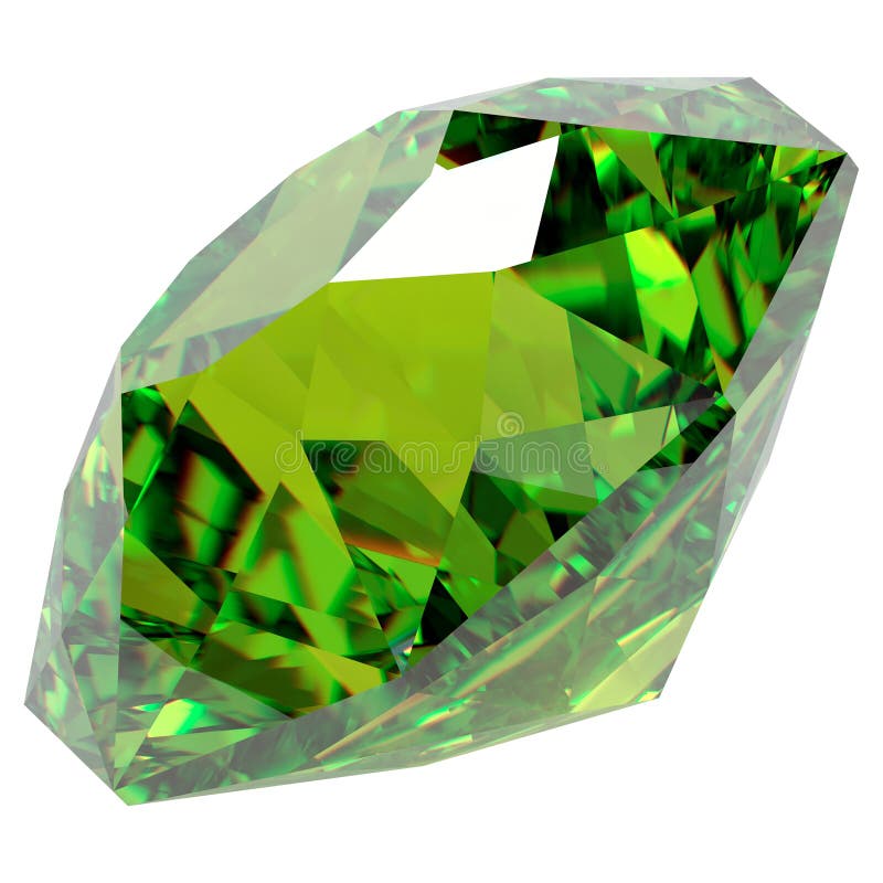 3D Illustration of Emerald Isolated on Transparent Background Stock ...