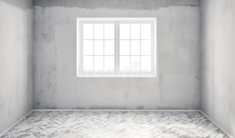 3d Illustration. Empty Room in the Loft. Stock Illustration ...