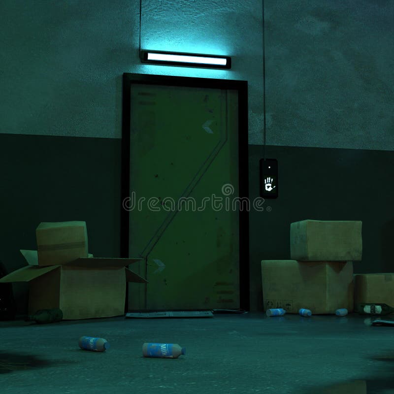 3d-illustration of an Empty and Scary Futuristic Hallway Stock ...