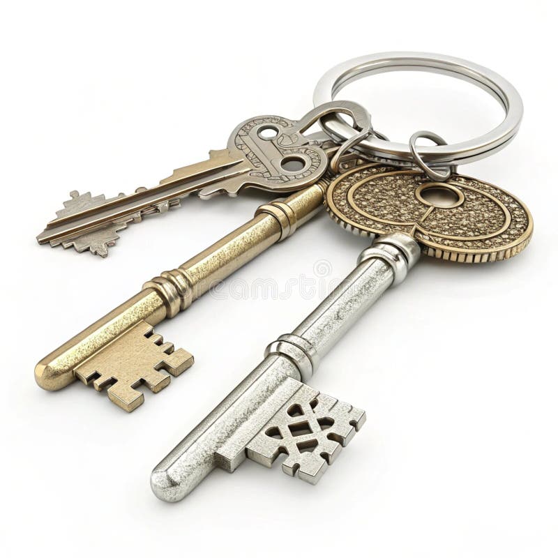 Encryption Keys 3D Icon Illustration Isolated on White Background Stock ...