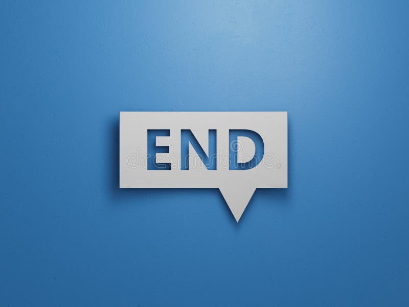 3D Illustration of "END" in English, Using a Bold Font. it Conveys ...