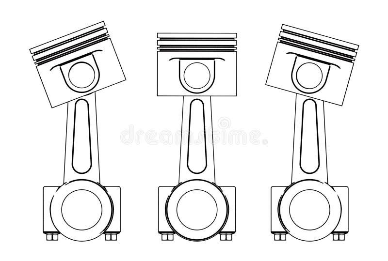 3d Illustration of Engine Pistons Stock Illustration - Illustration of ...