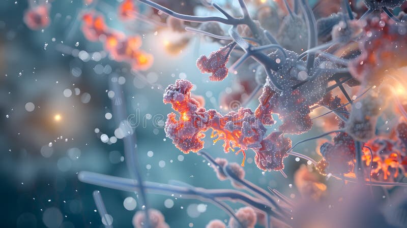 3D Illustration of Enzymes Facilitating. Stock Illustration ...