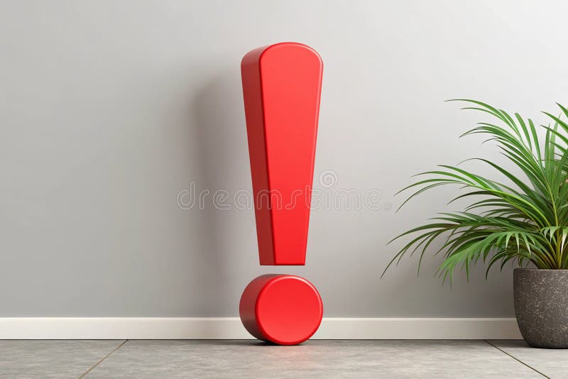 3d Realistic Exclamation Mark Illustration Stock Illustration ...