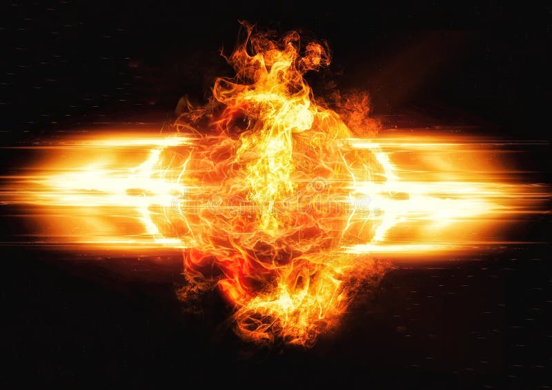 3d Illustration of Burning Red Fireball Stock Illustration ...