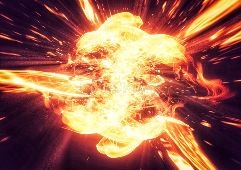 Exploding and Burning Fire Flames Abstract Background Stock Photo ...