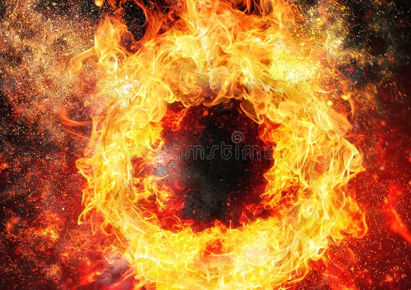 Exploding and Burning Fire Flames Abstract Background Stock Photo ...