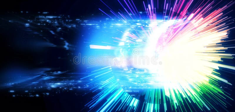 3d Illustration of Exploding Colorful Light Sphere Stock Illustration ...
