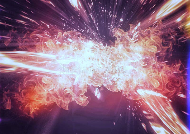 3d Illustration of Exploding Flames Stock Illustration - Illustration ...