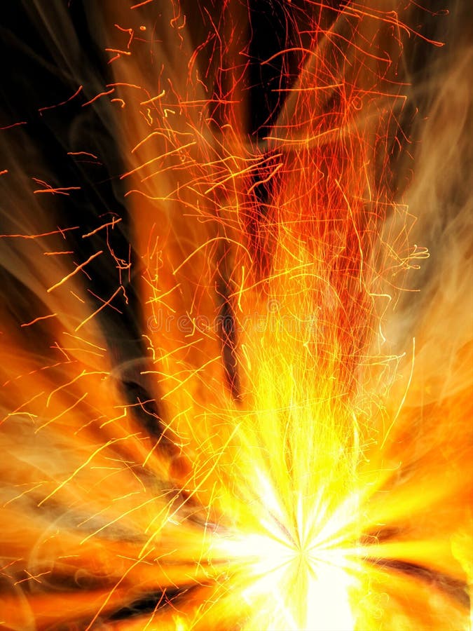 3d Illustration of Exploding Flames Stock Illustration - Illustration ...