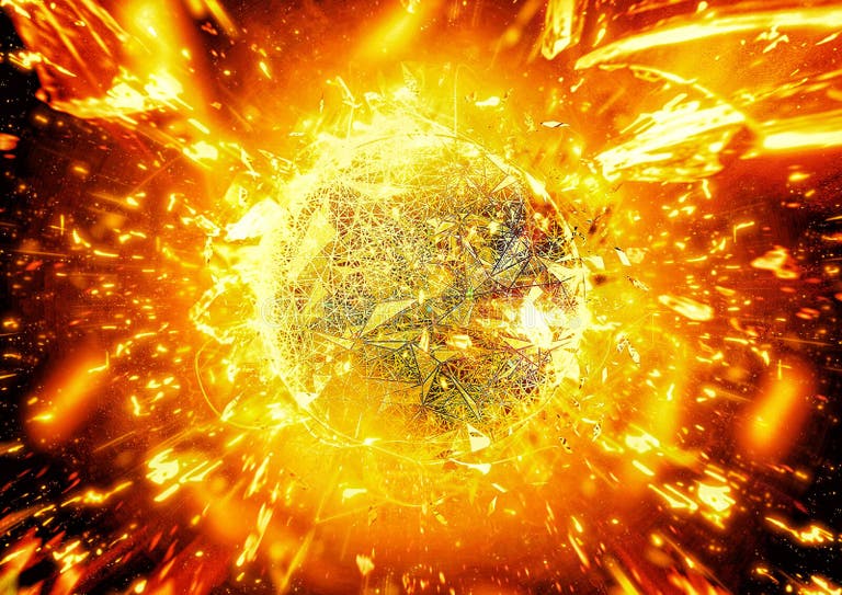 3d Illustration of Exploding Sun Stock Illustration - Illustration of ...