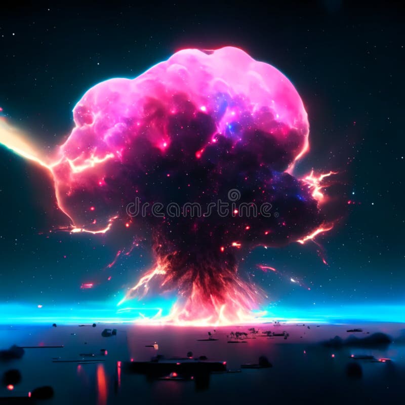 Explosion of the Atomic Bomb. 3D Illustration. the Concept of the ...