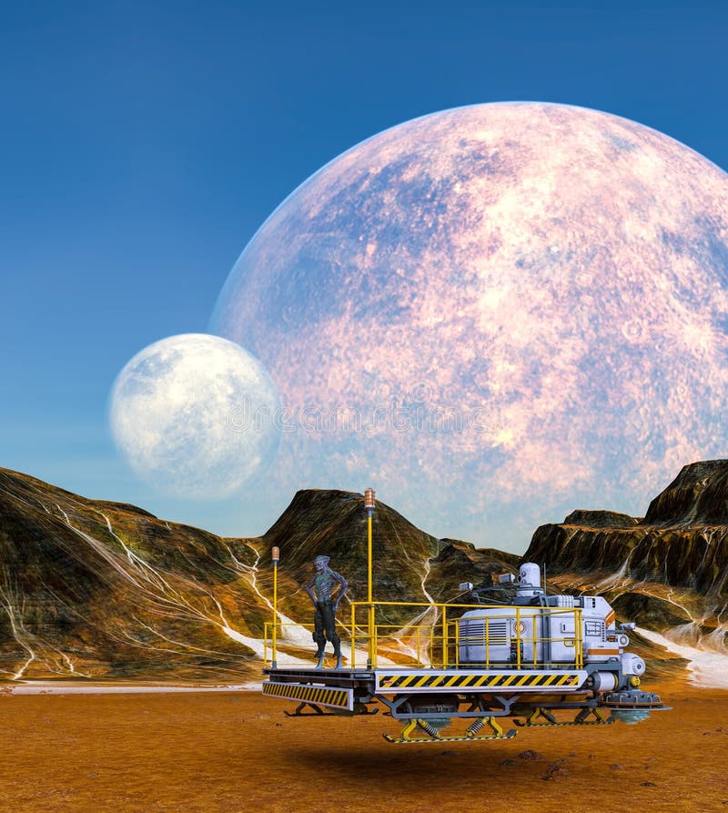 Moon Mining Base - Extracting Resources with Earth As a Backdrop Stock ...