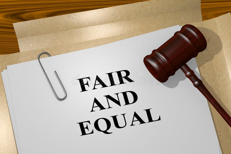 FAIR and EQUAL concept stock illustration. Illustration of income ...