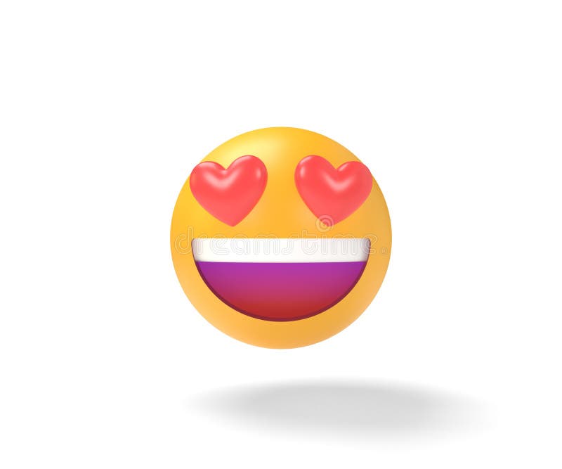 3D Illustration Falling in Love Emoji Isolated on White Background ...