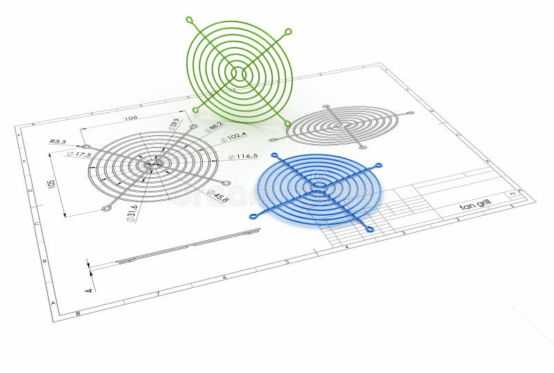 3D Illustration of Fan Grill Stock Illustration - Illustration of ...