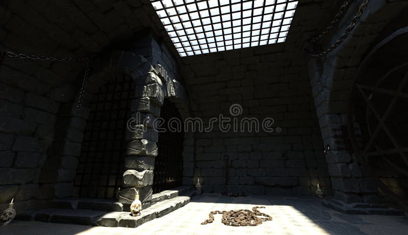 Fantasy Medieval Dungeon Architecture Construction 3d Illustration ...