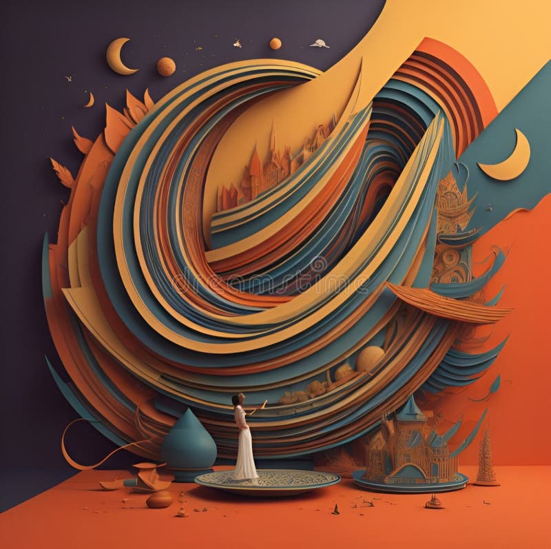 3d Illustration of Fantasy Scene with Fantasy Planet and Fantasy ...