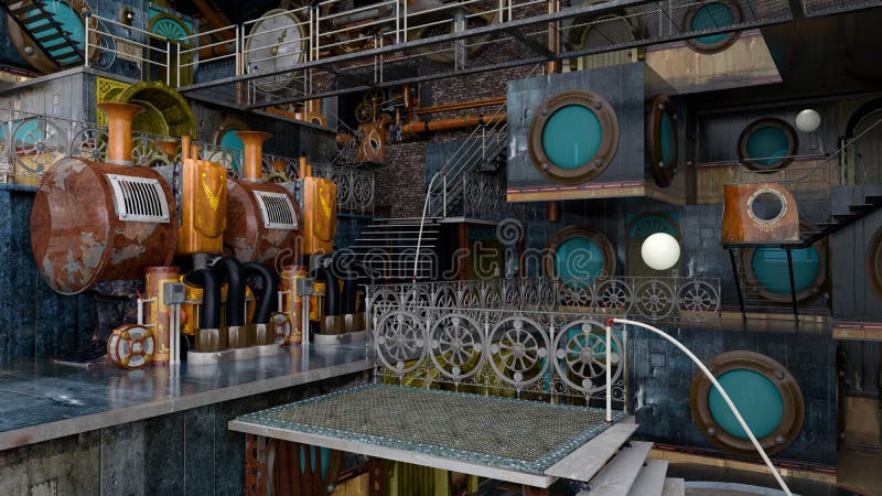 Steampunk Environment Stock Illustrations – 645 Steampunk Environment ...