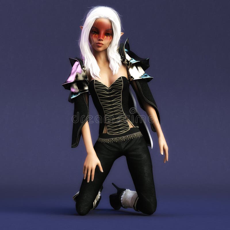 3D Illustration of a Fantasy Woman, Digital Model Stock Illustration ...