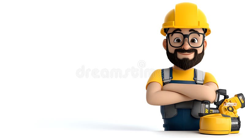 3D Character of Civil Engineer Overseeing Project Stock Illustration ...