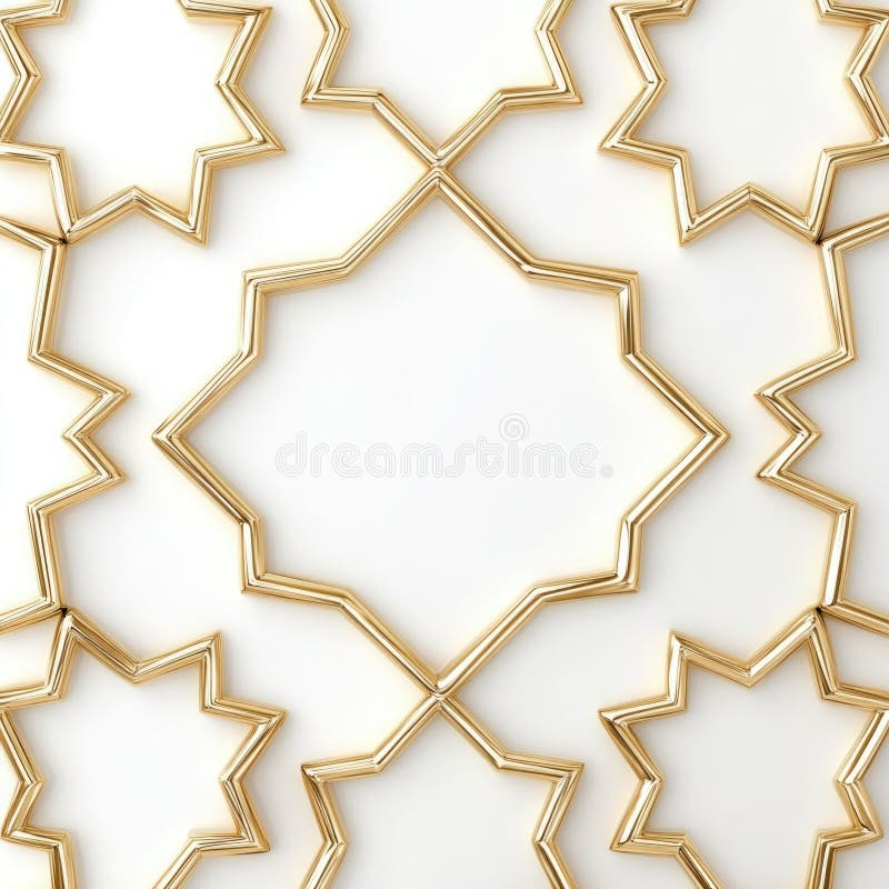 D Islamic Star Pattern with Metallic Accents Stock Illustration ...