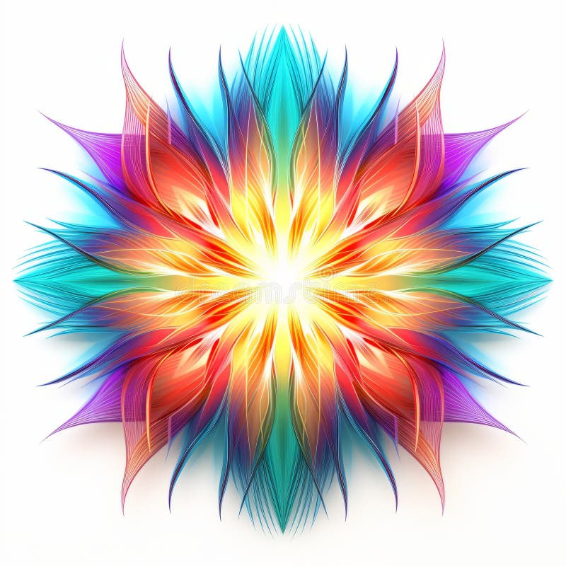 Colorful Psychedelic Flower on White Background Stock Illustration ...