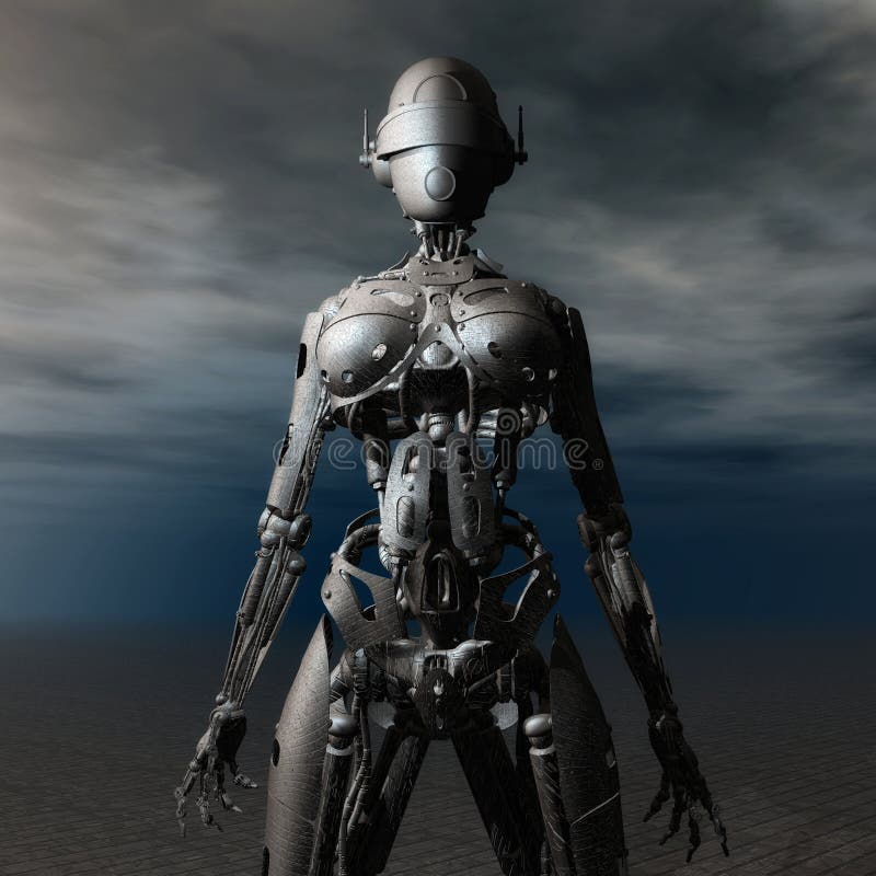 3D Illustration of a Fembot Stock Illustration - Illustration of bionic ...