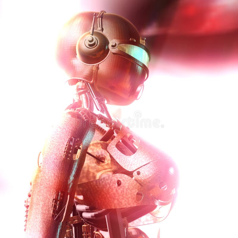 3D Illustration of a Fembot Stock Illustration - Illustration of girl ...