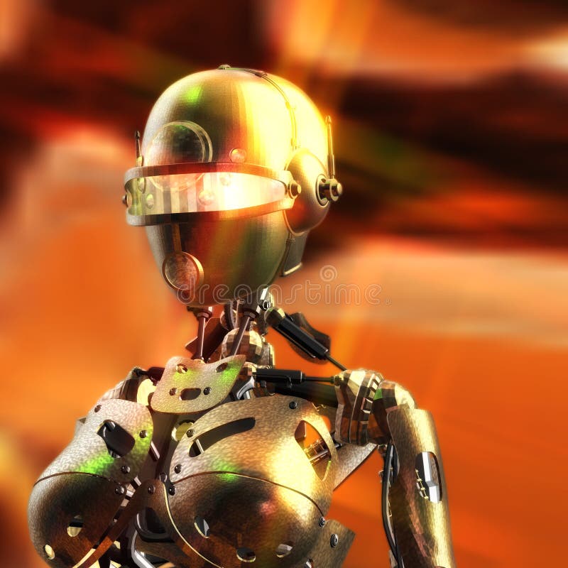 3D Illustration of a Fembot Stock Illustration - Illustration of beauty ...