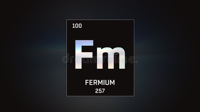 Fermium As Element 100 of the Periodic Table 3D Illustration on Grey ...