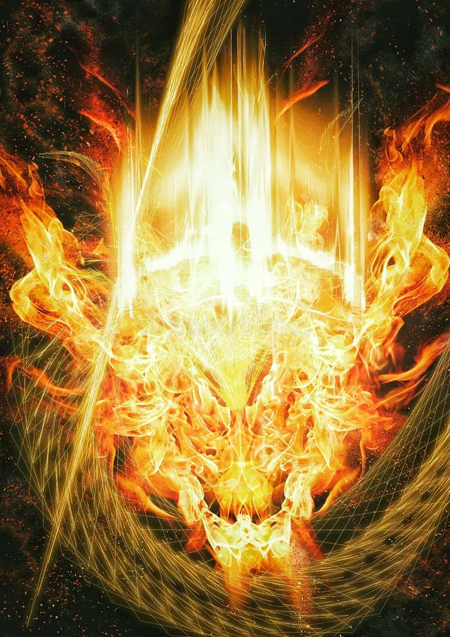 3d Illustration of a Fiery Dragon Exploding and Burning Stock ...