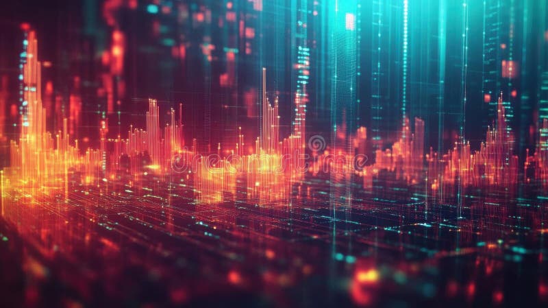 3d Illustration of Financial Technology Abstract Background. Futuristic ...