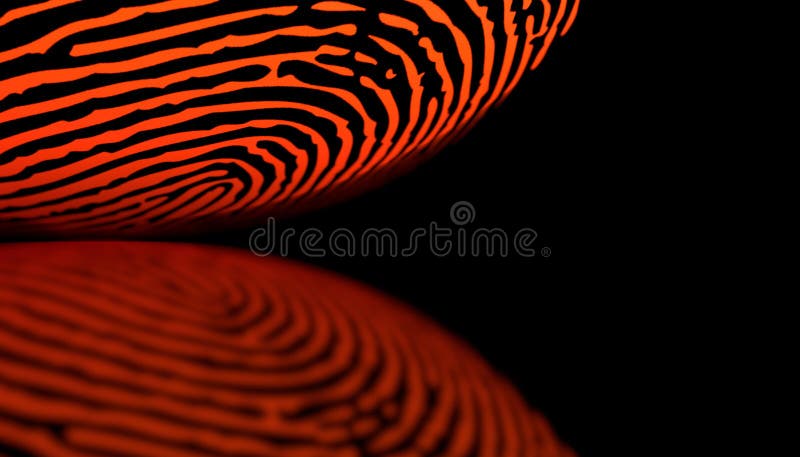 Red Fingerprint on Black Background, Vector Illustration Stock Vector ...