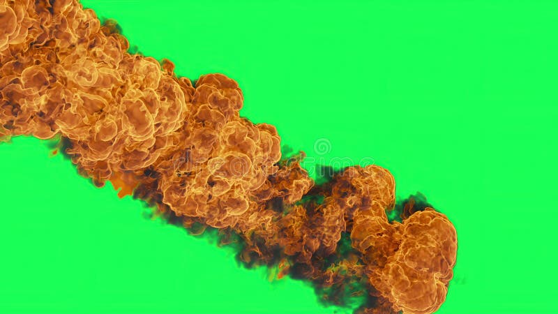 Fire Ball Explosion on Green Screen Stock Illustration - Illustration ...