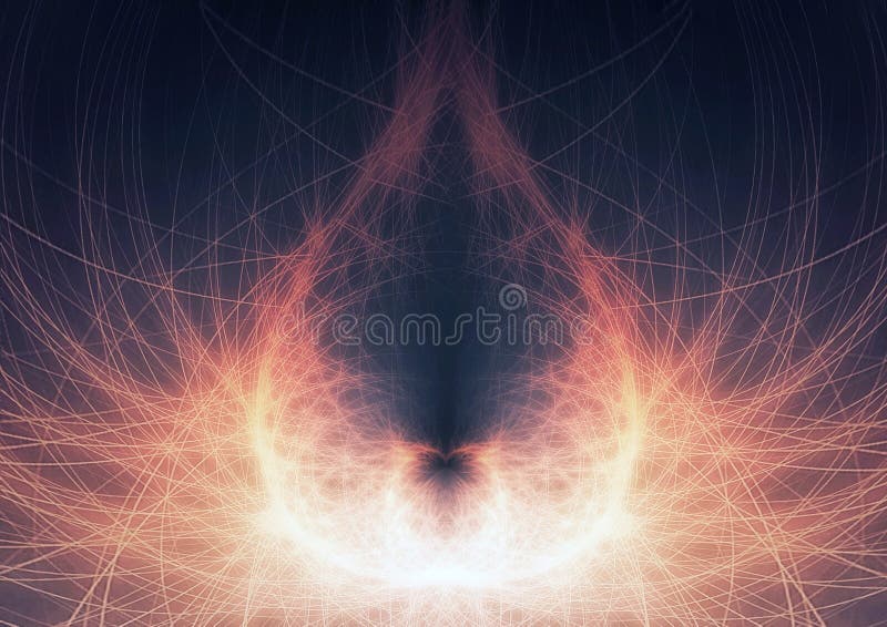 3d Illustration of Flames Burning in Abstract Shape Stock Illustration ...