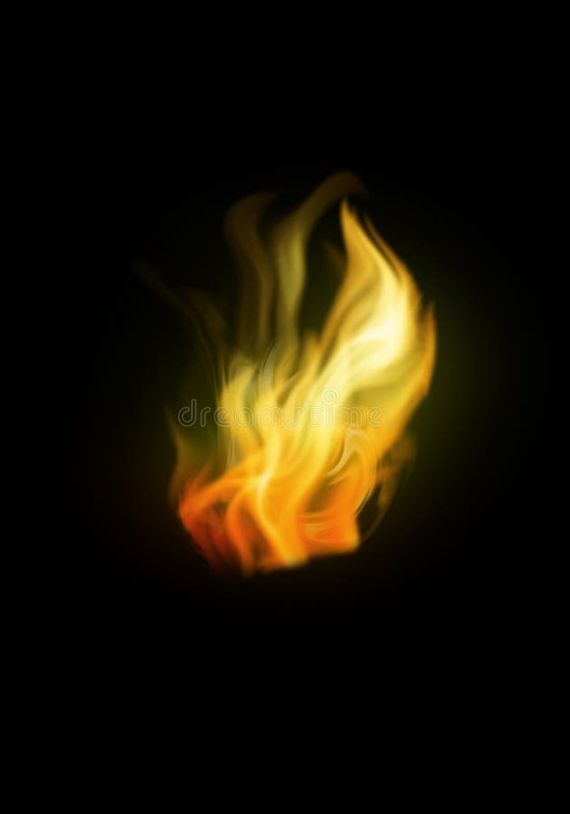 3d Illustration of Fire Flame Effect Isolated on Black Background Stock ...