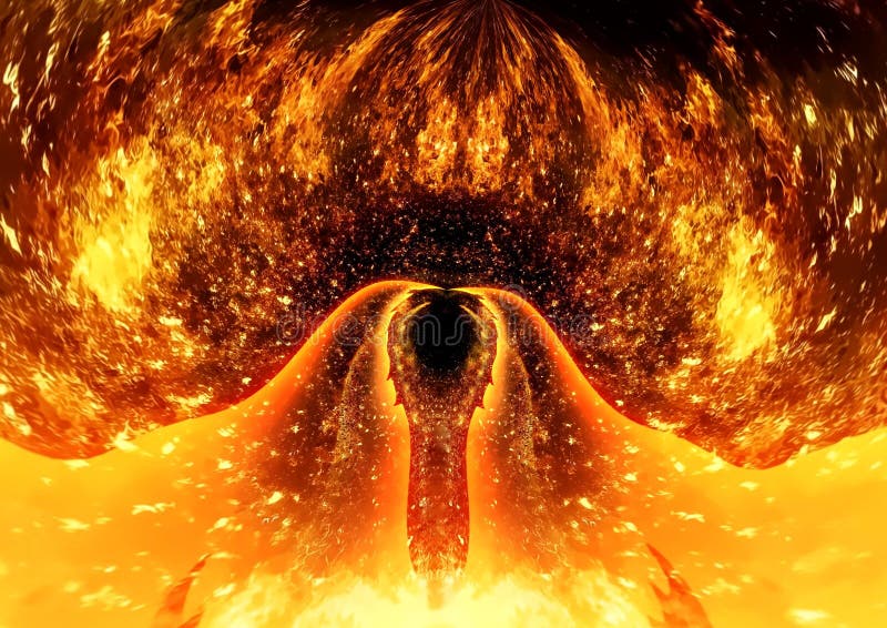 3d Illustration of Fire Flames Bursting into Abstract Shapes Stock ...