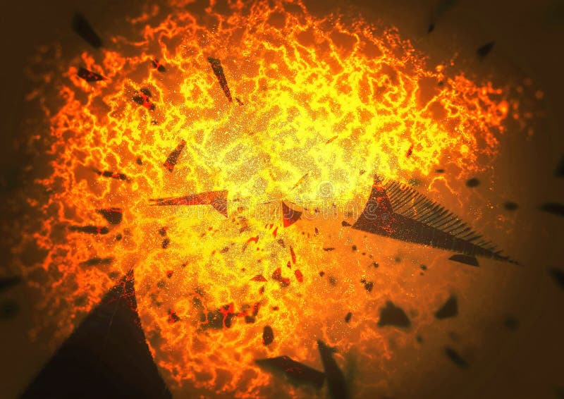 Exploding Fire Flame and Smoke Illustration Background Stock ...