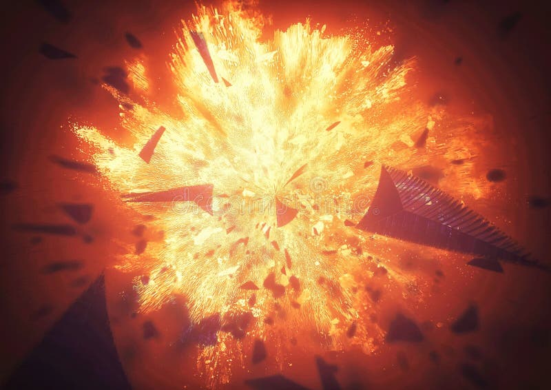 Exploding Fire Flame and Smoke Illustration Background Stock ...