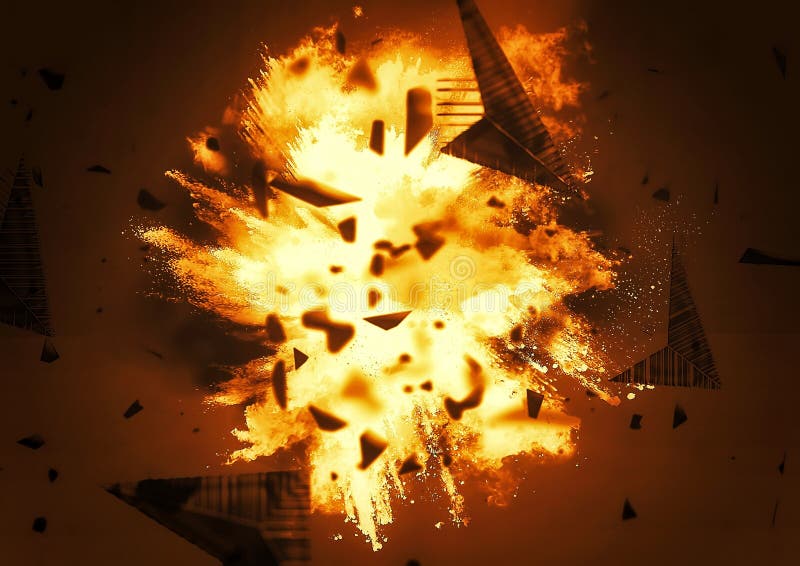 Exploding Fire Flame and Smoke Illustration Background Stock ...