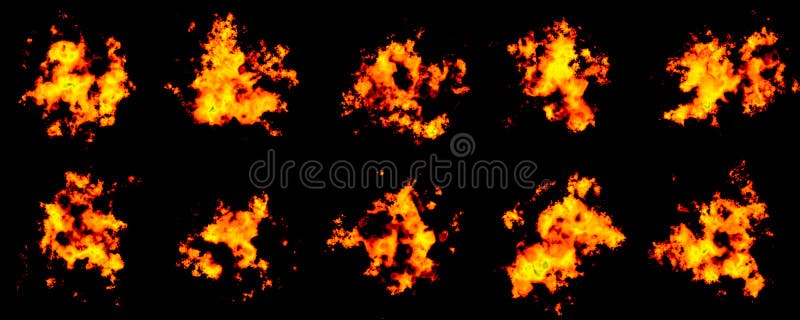3d Illustration Fire Sprite Effects Set Background Stock Illustration ...