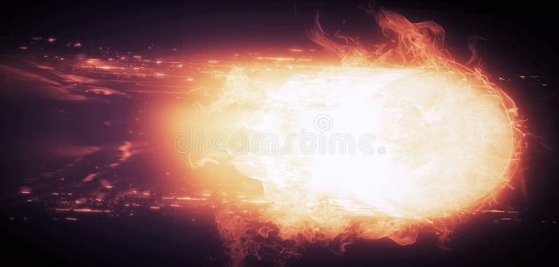 3d Illustration of Exploding Fireball Stock Illustration - Illustration ...