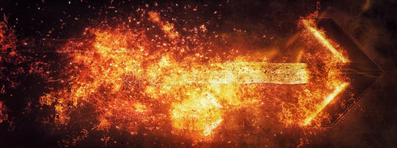 3d Illustration of Fired Flaming Arrows Stock Illustration ...