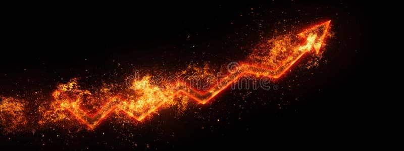 3d Illustration of Fired Flaming Arrows Stock Illustration ...