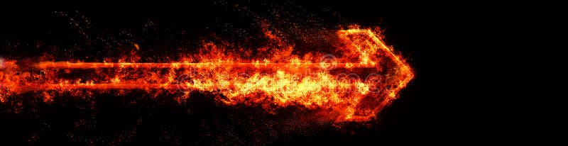 3d Illustration of Fired Flaming Arrows Stock Illustration ...