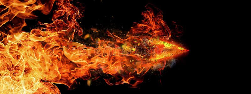 3d Illustration of Fired Flaming Arrows Stock Illustration ...