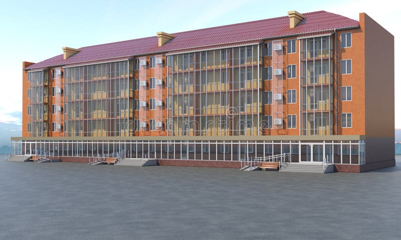 Five-floor apartment house stock vector. Illustration of housing - 1246298